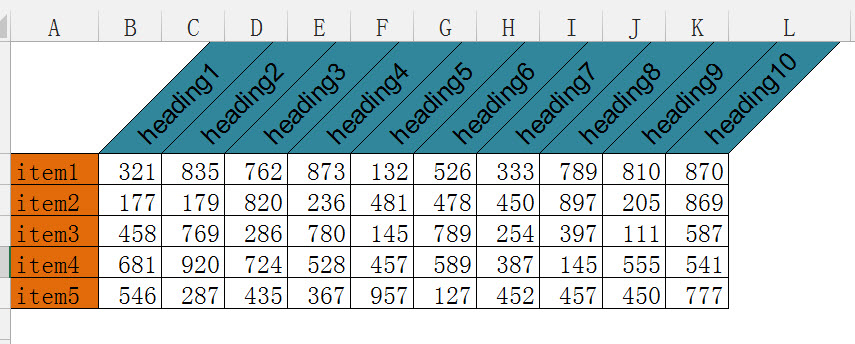 EXCEL Create Angled Text And Borders Site Portal