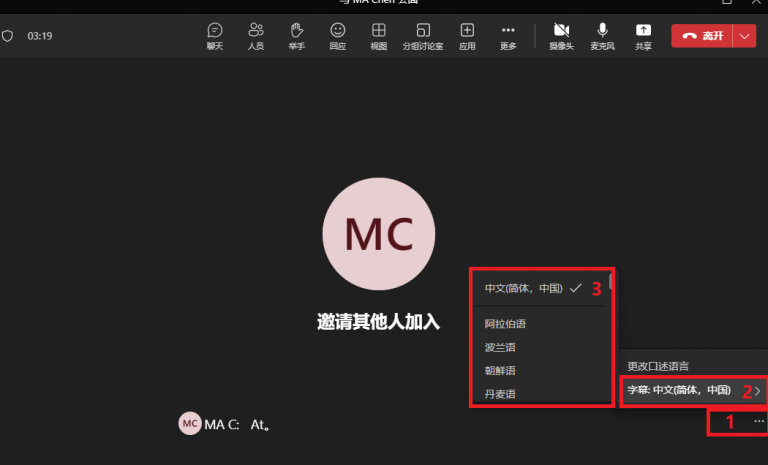 在 Teams 会议中使用实时辅助字幕和字幕翻译功能 – Site Portal