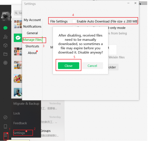Turn off WeChat automatic download function – Site Portal